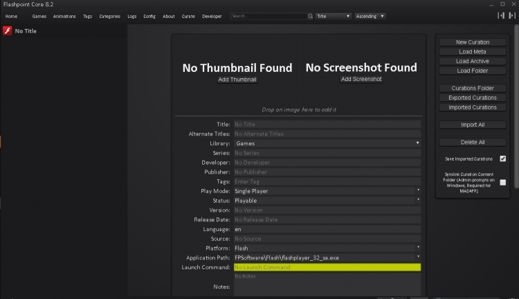 Curate Tab - Flashpoint Datahub