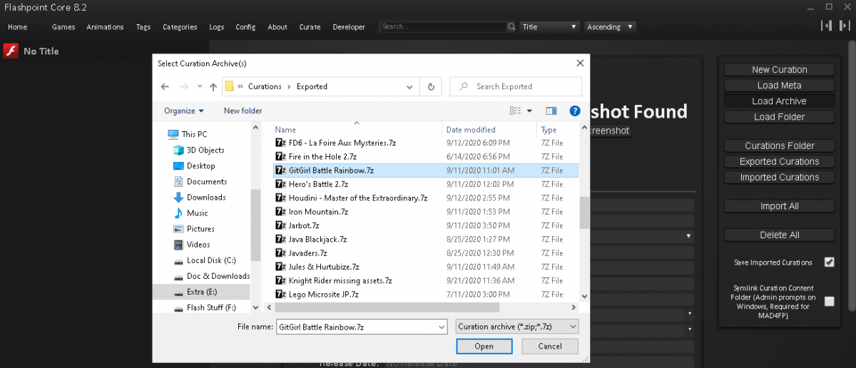 Curate Tab - Flashpoint Datahub