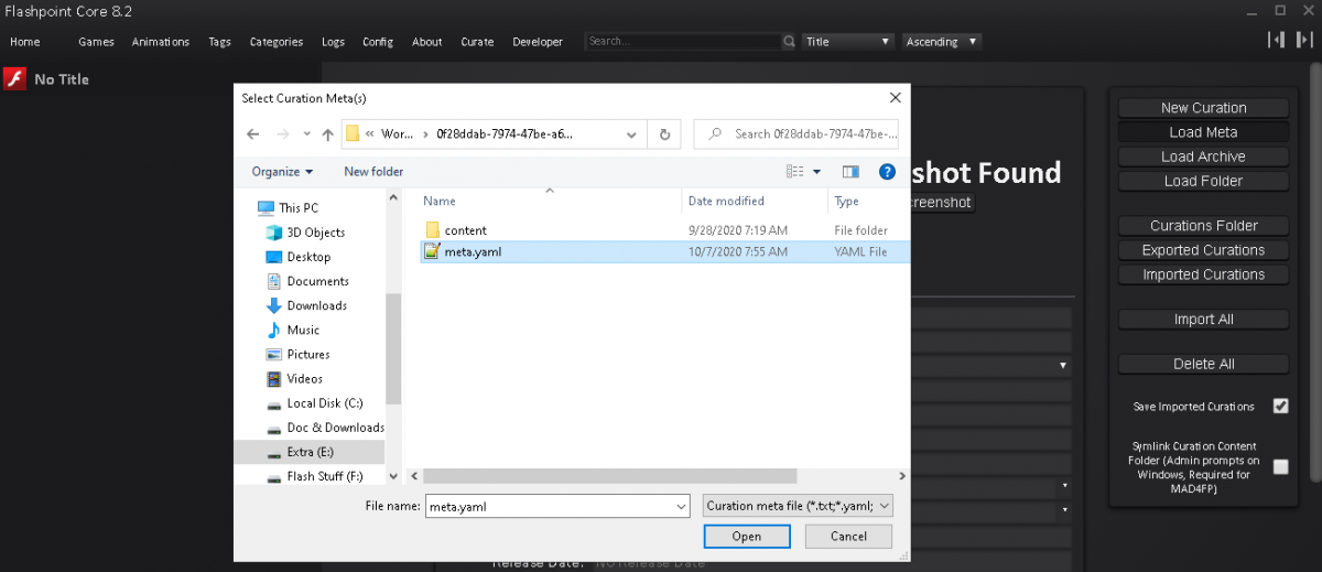 Curate Tab - Flashpoint Datahub